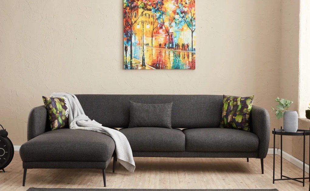 Hanah Home Rohová pohovka VENUS antracitová levá 825BLC2763