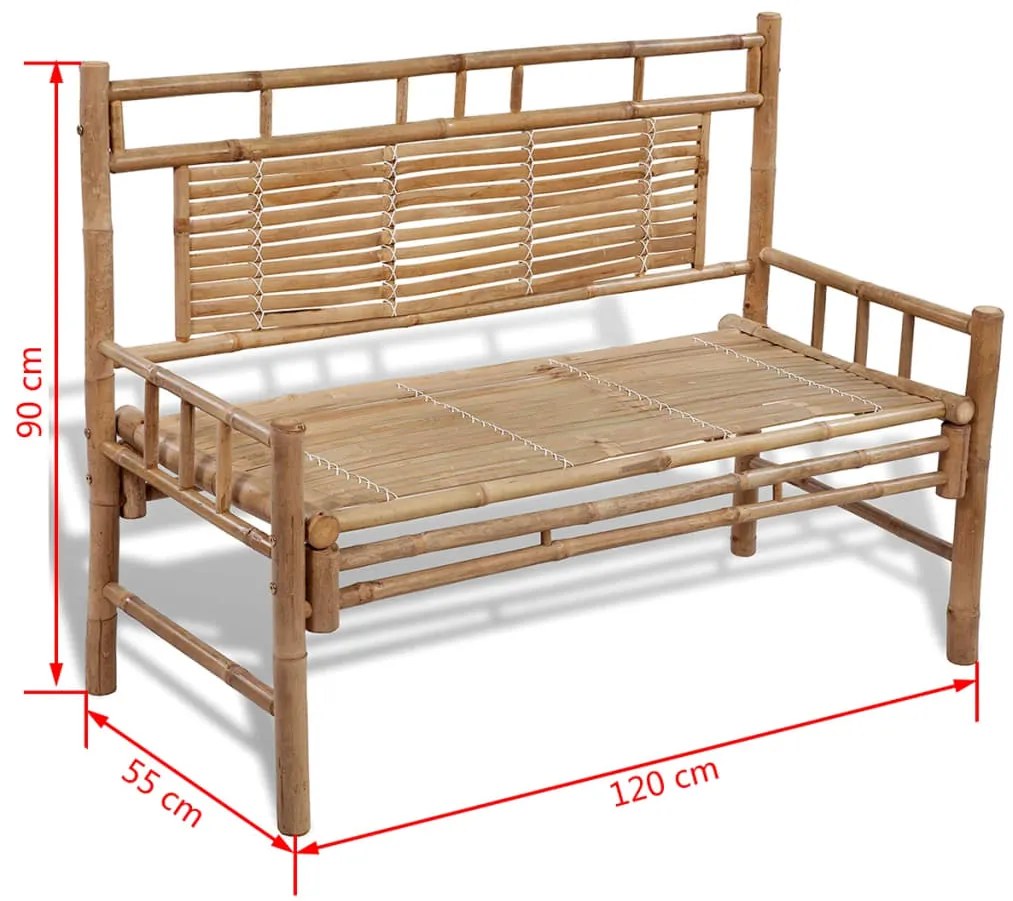 vidaXL Marketos Zahradní lavice 120 cm bambus