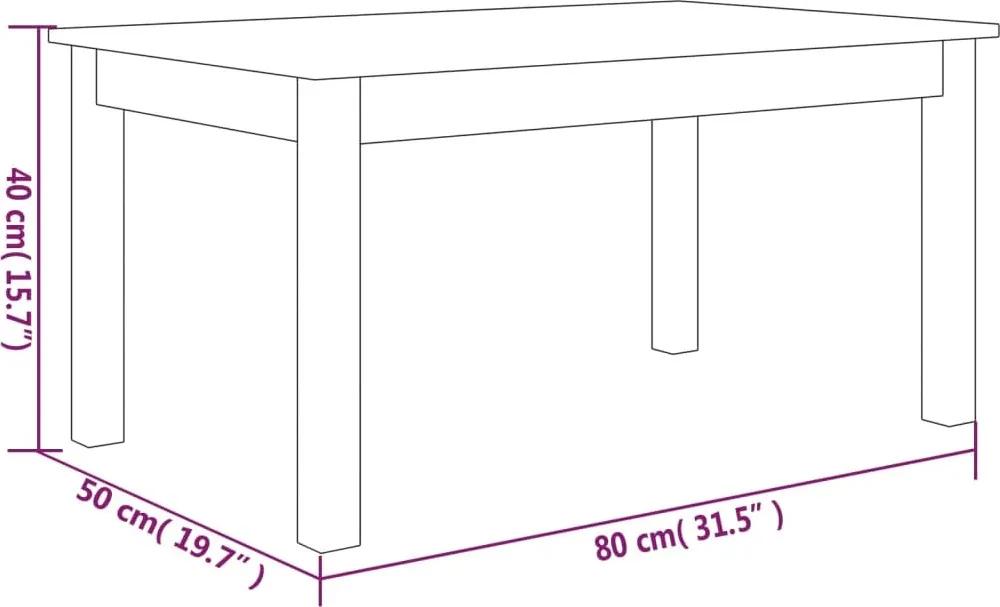 vidaXL Konferenční stolek 80 x 50 x 40 cm masivní borové dřevo [814281] Barva: Bílá
