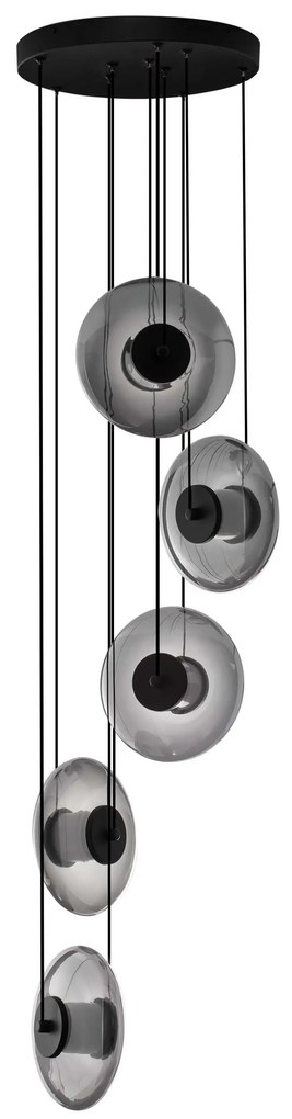 LED stmívatelný černo-šedý moderní lustr Skia 220