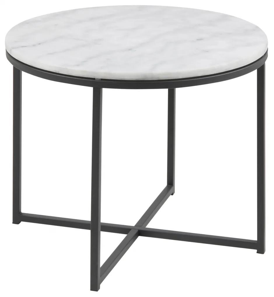 Bighome - Příruční stolek CROSS55 cm, bílá