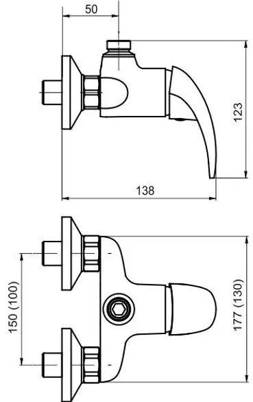 Novaservis Metalia 55 Baterie sprchová, s horním vývodem, chrom 55062/1,0