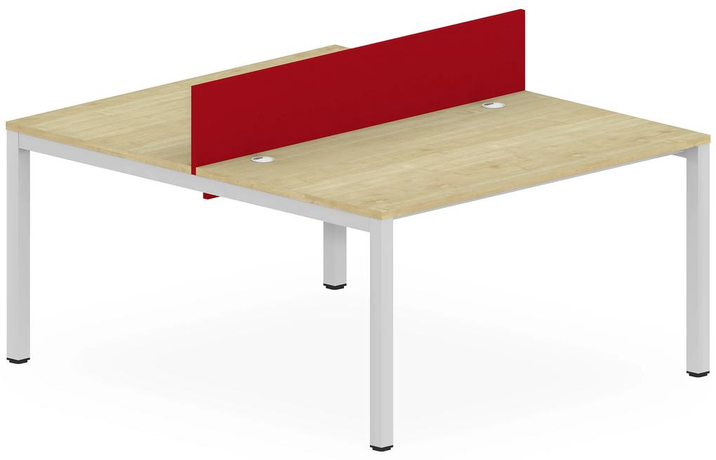 Artspect 107-1416 - Tandemový stůl, podnož  140x160cm - Bílá