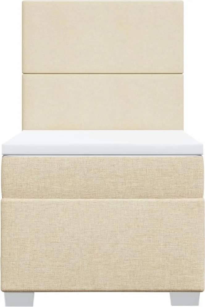 Box spring postel s matrací krémová 90x190 cm textil 3292641