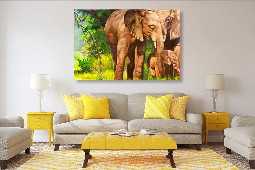 Obraz sloní rodinka Varianta: 120x80