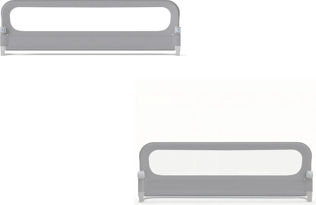 Costway Sada 2 zábran k dětské posteli 198/178 cm, šedá