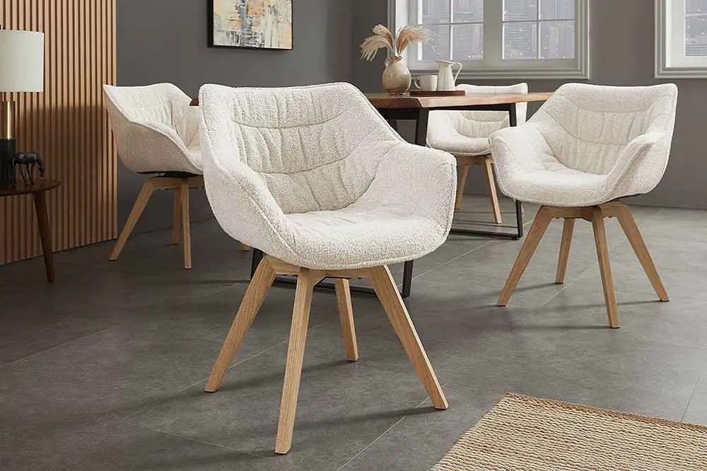 Designová otočná židle Kiara béžová