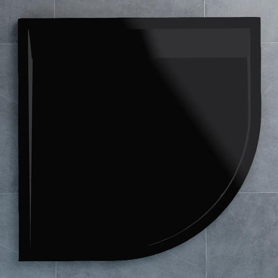 SanSwiss Ila Sprchová vanička čtvrtkruhová 90 cm černá Barva krytu  sifonu: Bílá