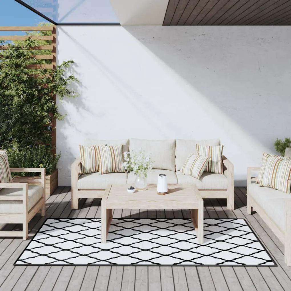 vidaXL Venkovní koberec šedý a bílý 100 x 200 cm oboustranný design