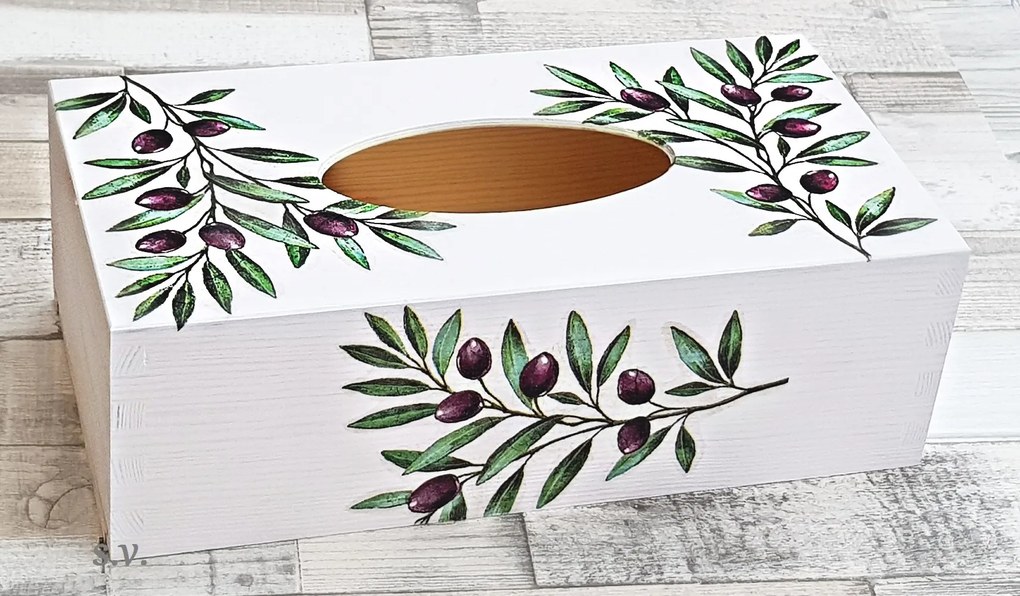 Box na kapesníky - olivy