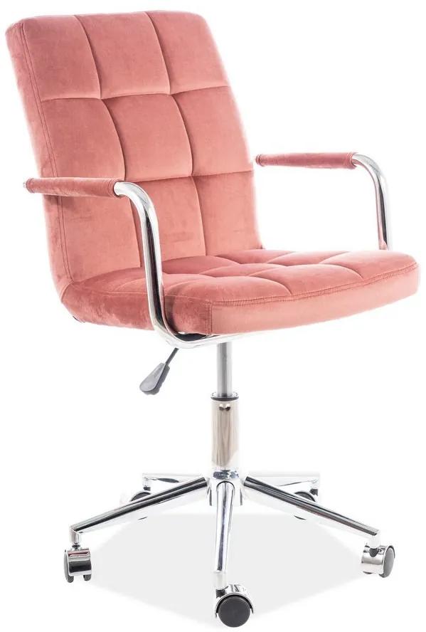 Casarredo - Komfort nábytek Kancelářská židle Q-022, VELVET starorůžová