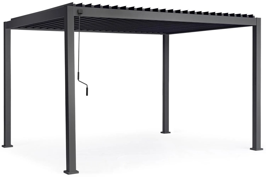 BIZZOTTO Antracitová hliníková pergola s uzavíracími lamelami OCEAN 3x4m 0795772