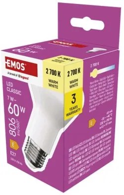Emos lighting LED žárovka Classic R63 / E27 / 7 W  (60 W) / 806 lm / teplá bílá 1525733294