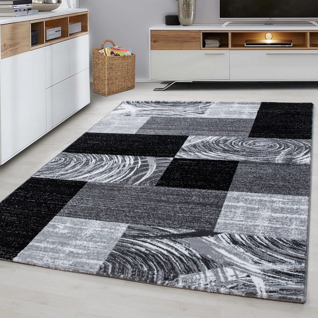 Ayyildiz, Kusový koberec Parma 9220 black, 80x150, šedá, chodba / předsíň