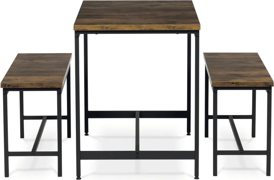 Jídelní set 1+2, rozměr stolu, rozměr lavice 98x30x47, MDF, barva staré dřevo (110 x 60) cm