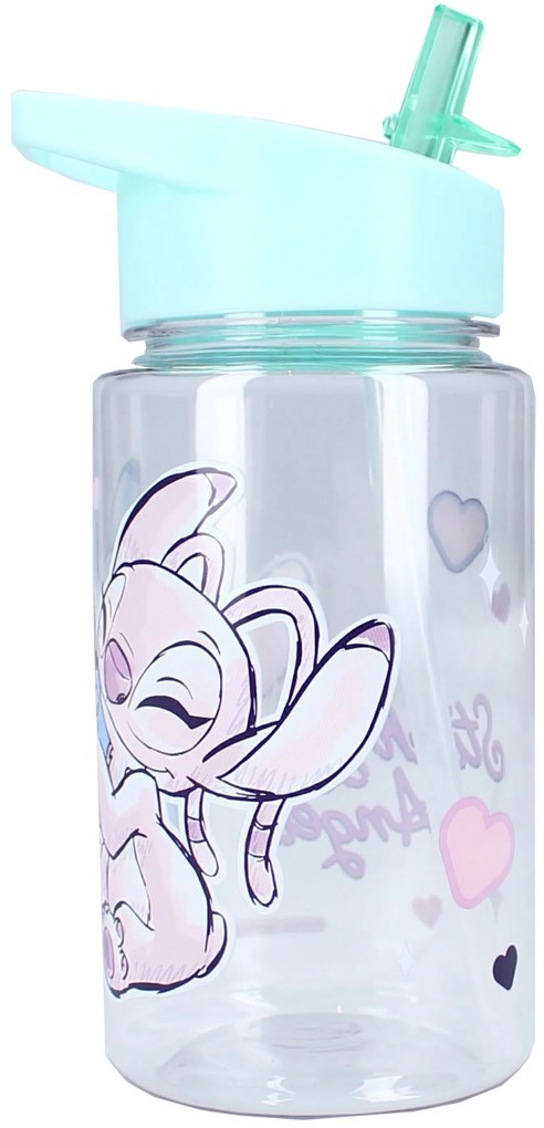 Plastová láhev na pití Lilo & Stitch s brčkem - 450 ml