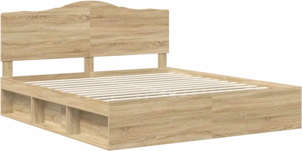 Rám postele s čelo Sonoma 200 x 200 cm Masivní borové dřevo 3413265