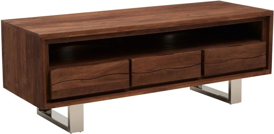 TV stolek z masivu akácie v tmavě přírodní barvě 140x52x50 cm Simla – Premier Housewares