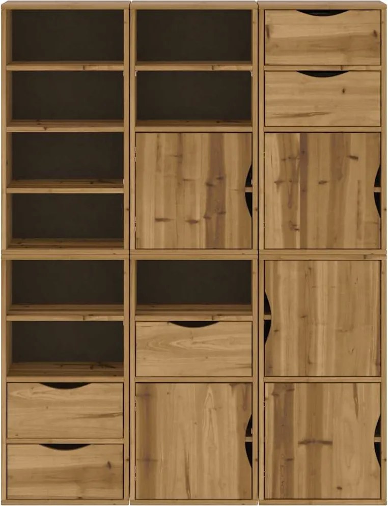 Boční skříňky 6 ks "ODDA" 40x24x79 cm Borovicový masiv 3365354