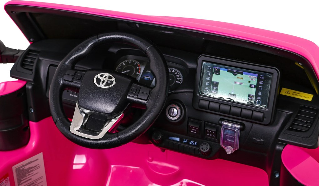 Ramiz Elektrické auto Toyota Hilux pro děti růžové + pohon 4x4 + dálkové ovládání