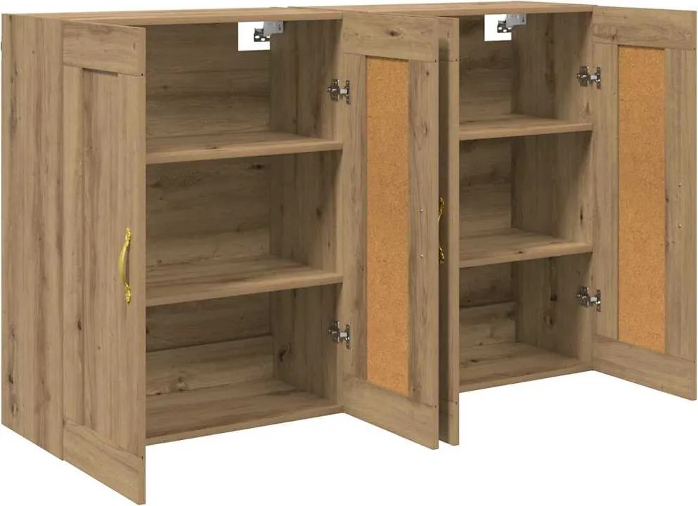 Nástěnná skříň 2 ks Artisanový dub 69,5 x 34 x 90 cm 3402690