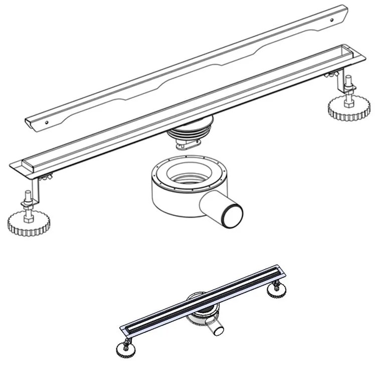 BPS-koupelny Sprchový odtokový žlab DL03  70 cm, zlatý kartáčovaný