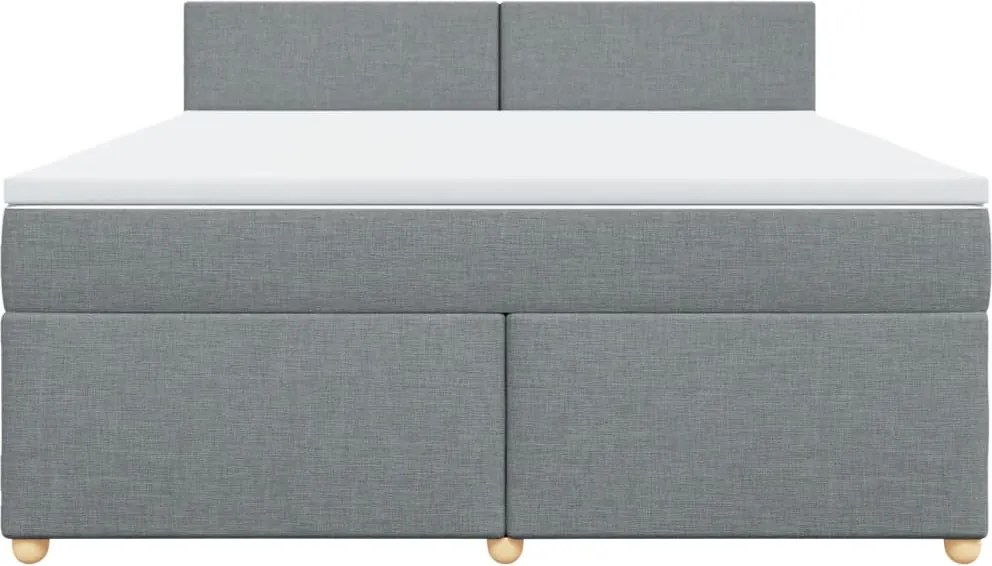 Box spring postel s matrací světle šedá 180 x 200 cm textil 3289052