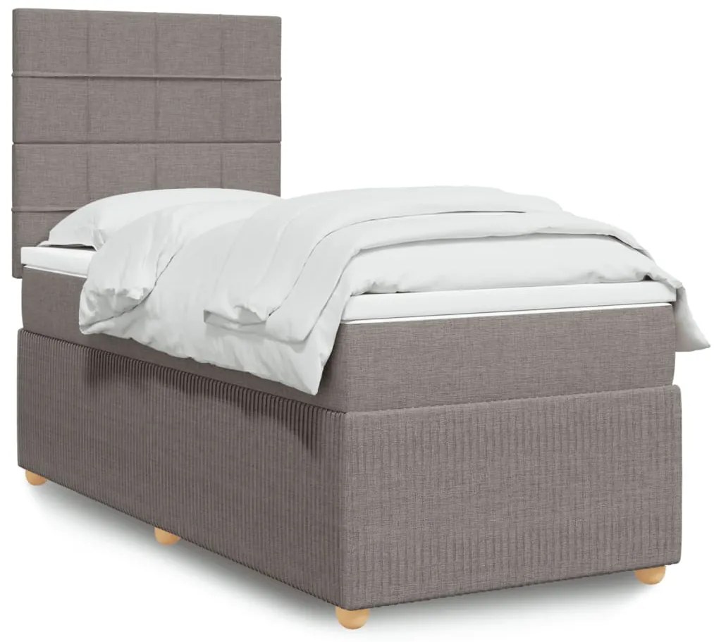 Box spring postel s matrací taupe 90x190 cm textil