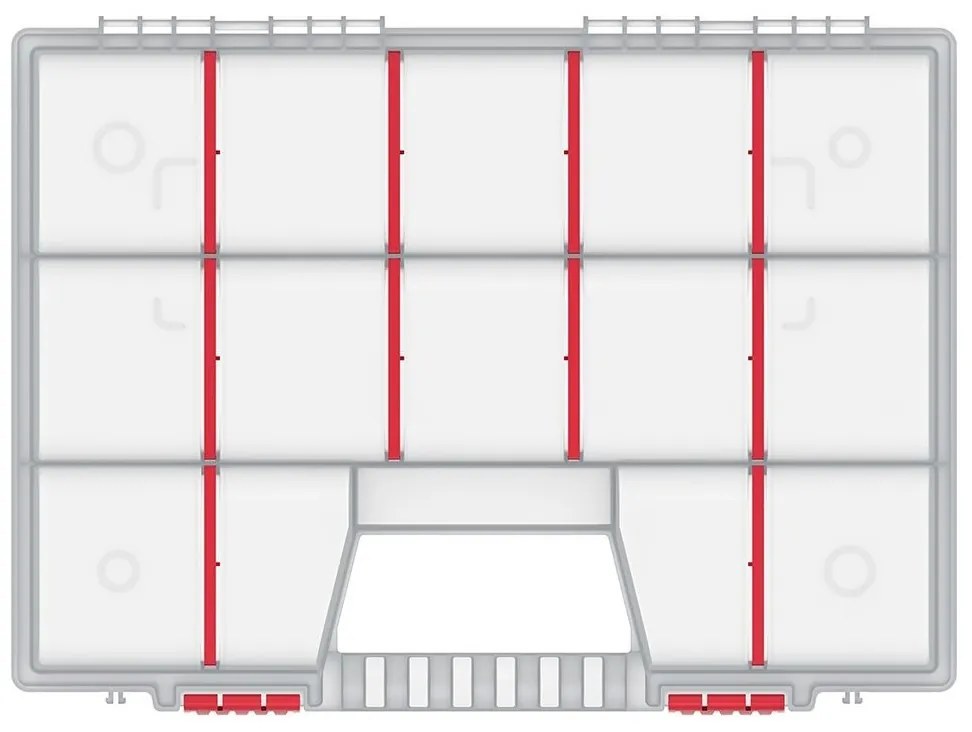 Kistenberg Plastový organizér 14 přihrádek NORT 390x290x65 červený