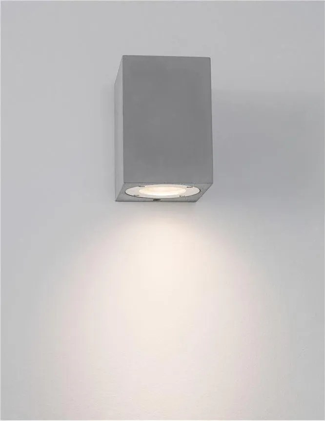 NV 9790542 Venkovní nástěnné svítidlo FUENTO šedý beton skleněný difuzor GU10 1x7W IP65 100-240V bez žárovky světlo dolů - NOVA LUCE