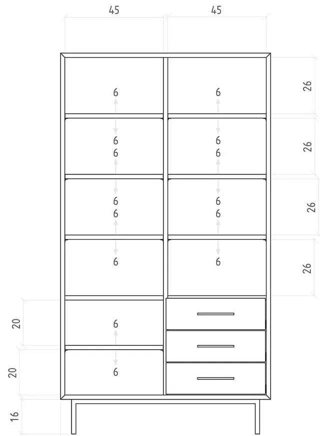 Knihovna z dubového dřeva v přírodní barvě 97x176 cm Abies – The Beds