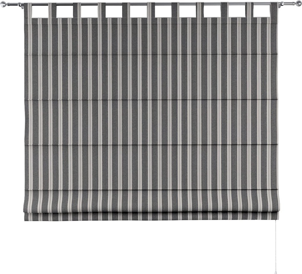 Římská roleta Verona barva černá látka pletený vzor, vzorované