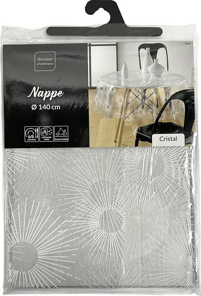 Transparentní ubrus PVC SOLEIL, Ø 140 cm, plast