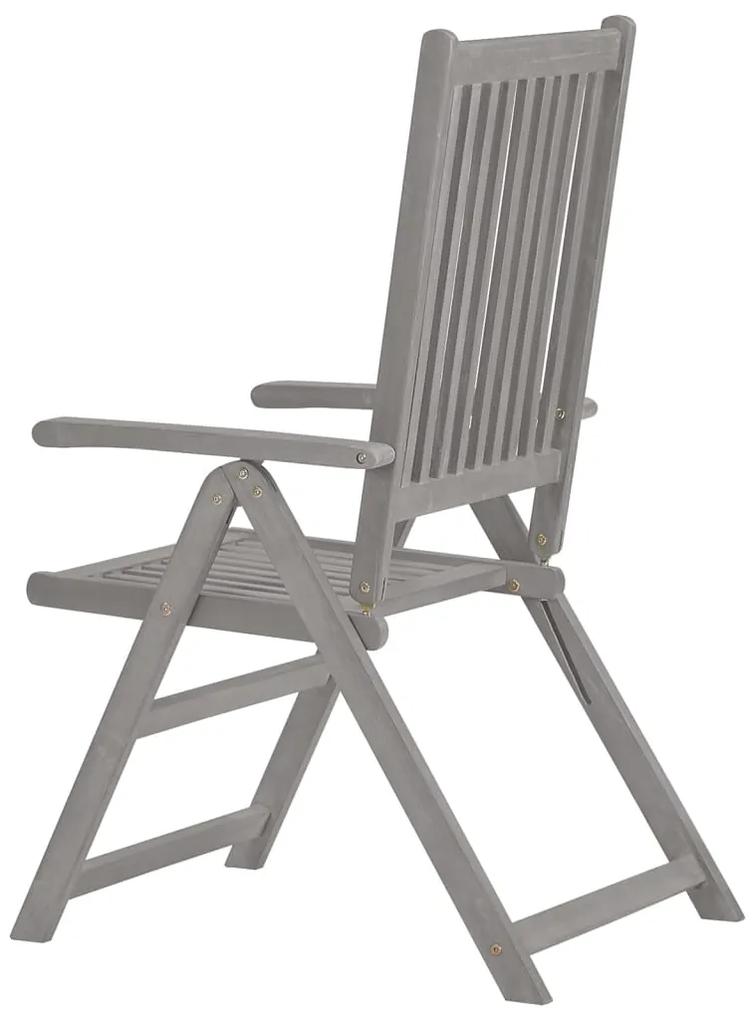 Zahradní polohovací židle s poduškami 8 ks šedé akáciové dřevo,  3075145