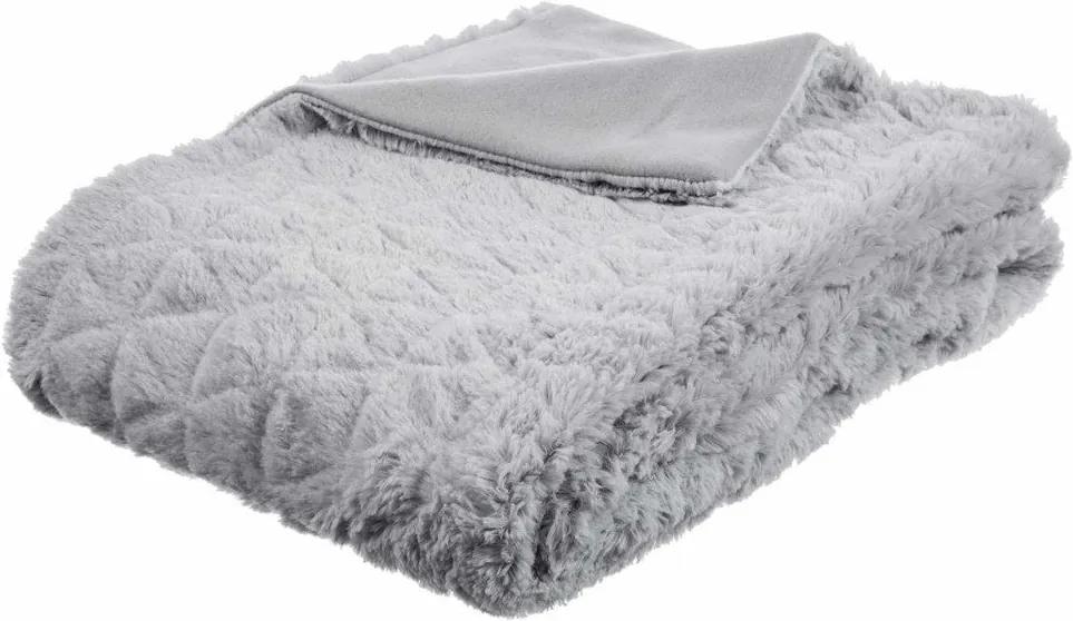 Teplá kostkované deka, kostkovaný polyester 120x160cm šedá