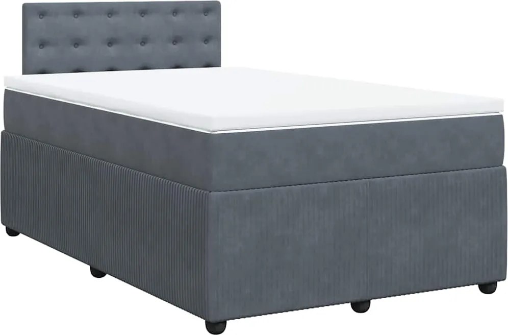 Box spring postel s matrací tmavě šedý 120x190 cm samet 3287699