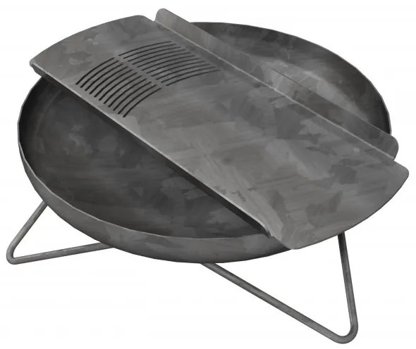 Grilovací plát na přenosné ohniště Ø 70 cm ✔ Surová ocel