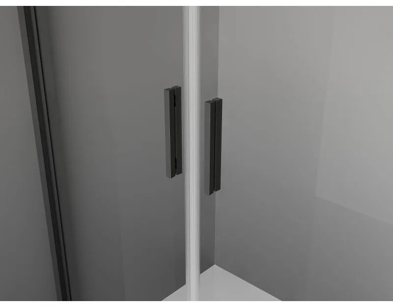 Mexen Exo, dvojité křídlové sprchové dveře 70x200 cm, 6mm čiré sklo, černý profil, 8182-070-000-70-00