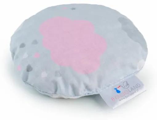 Malý nahřívací polštářek s třešňovými pecičkami - Mráček, růžový/šedý