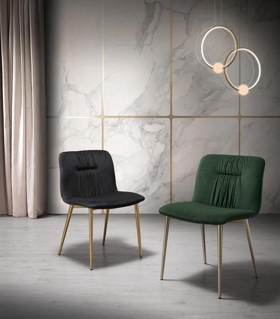 Max Home Luxusní židle Nataly vzorník tkaniny: crystal 13, nohy: kovové kónické perlové zlaté RAL 1036