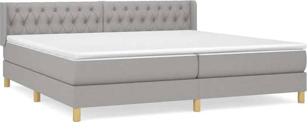 Box spring postel s matrací světle šedá 200 x 200 cm textil 3130537