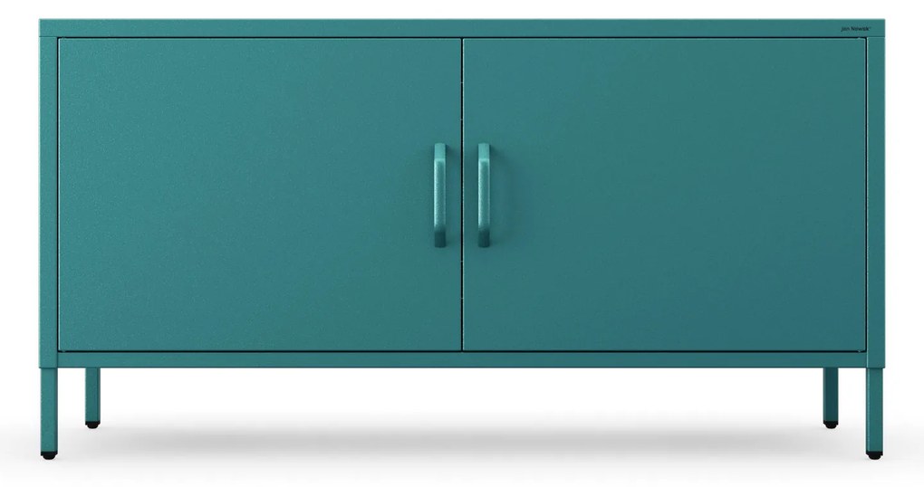 TV stolek kovový na nožkách, mořská modrá, 1150x595x400 mm: ROSA Modern