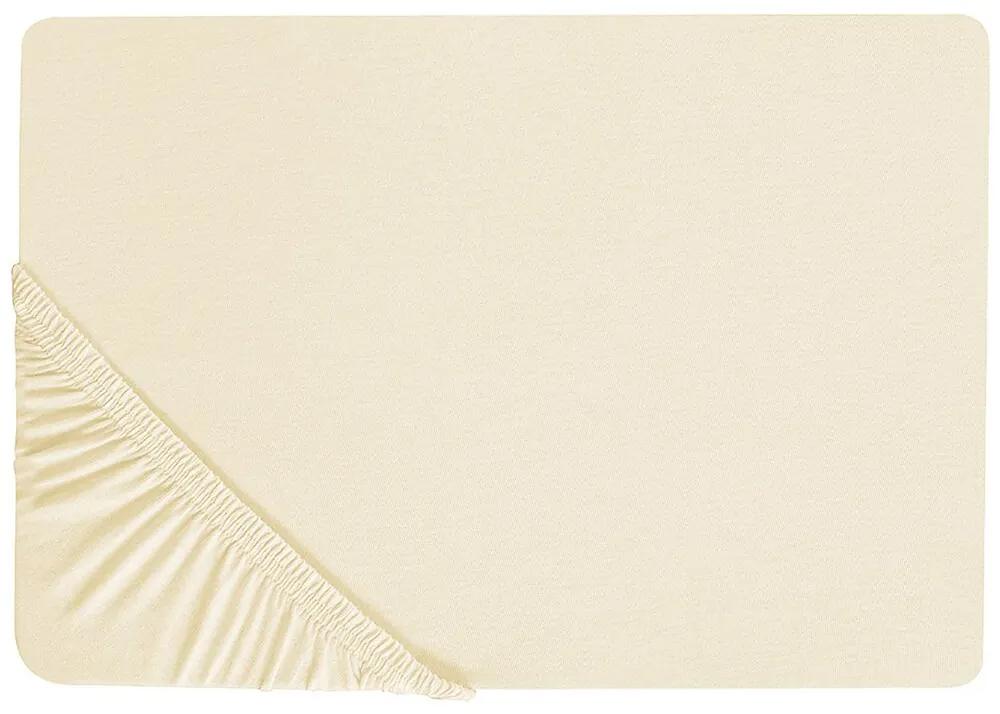 Bavlněné prostěradlo 180 x 200 cm béžové JANBU Beliani