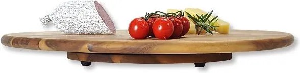 Servírovací tác na občerstvení z akátového dřeva, otočný, Ø 40 cm, Kesper