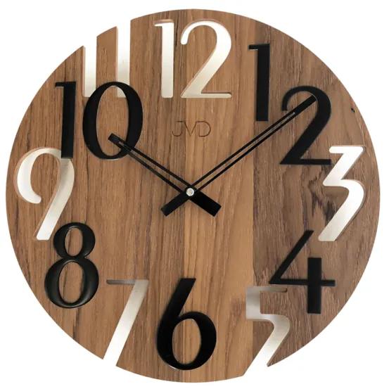 Moderní tmavě dřevěné hodiny JVD design HT101.5