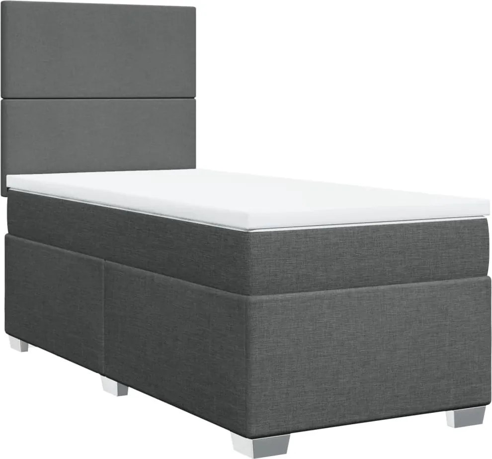 Box spring postel s matrací tmavě šedá 100 x 200 cm textil 3290393