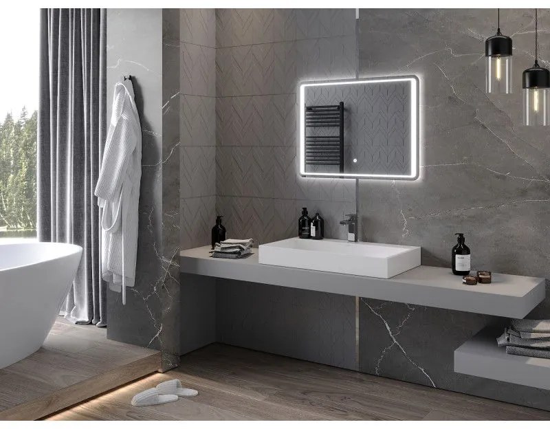 Mexen Zusa, LED koupelnové zrcadlo s podsvícením 80x60 cm, 6000K, ochrana proti zamlžování, 9808-080-060-611-00