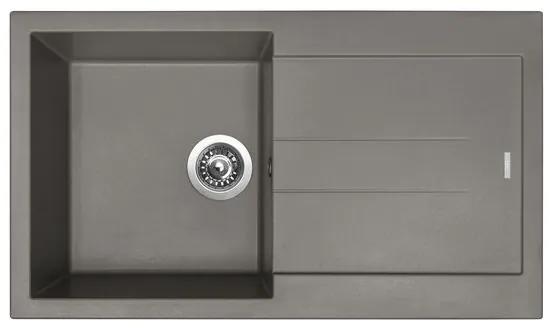 Sinks Amanda 860 Granitový dřez s odkapem oboustranné provedení, 86x50cm, truffle, TLAM86050054