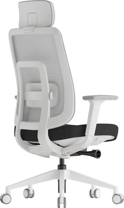 Office Pro Kancelářská ergonomická židle K42 WHITE SP – síť/ čalouněná, černá
