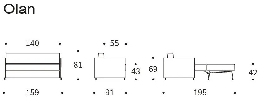 Tmavě zelená manšestrová rozkládací pohovka Innovation Olan